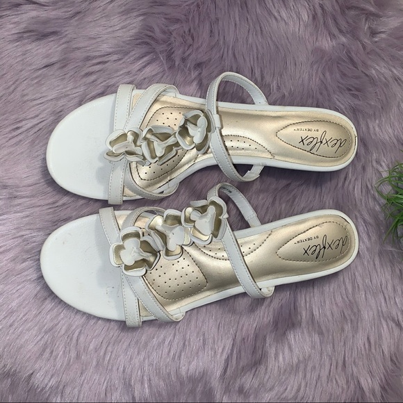 dexflex comfort | Shoes | Dexflex Comfort White Wedge Open Toe Sandal ...